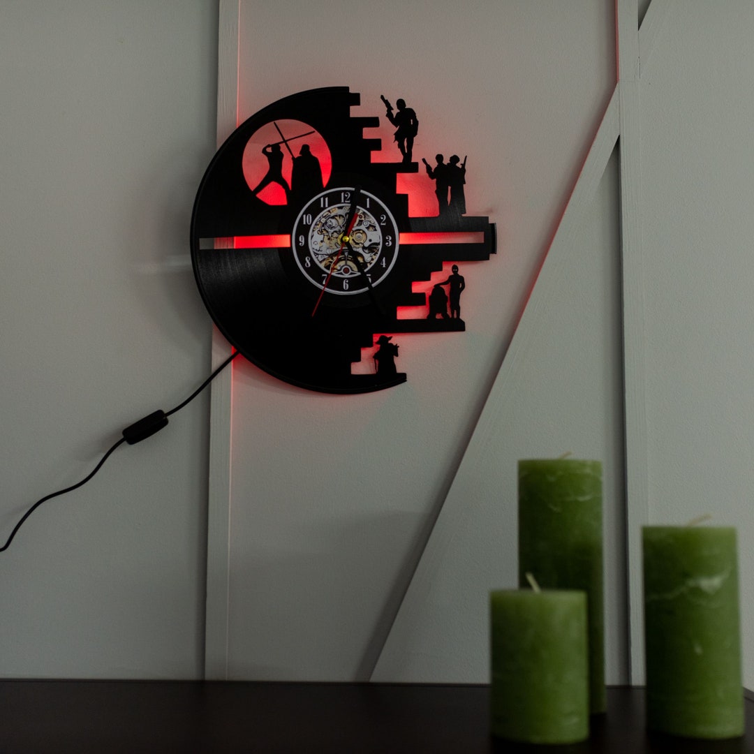 Vinyl Record Wall Clock With LED – Movie Room Night Light - Etsy