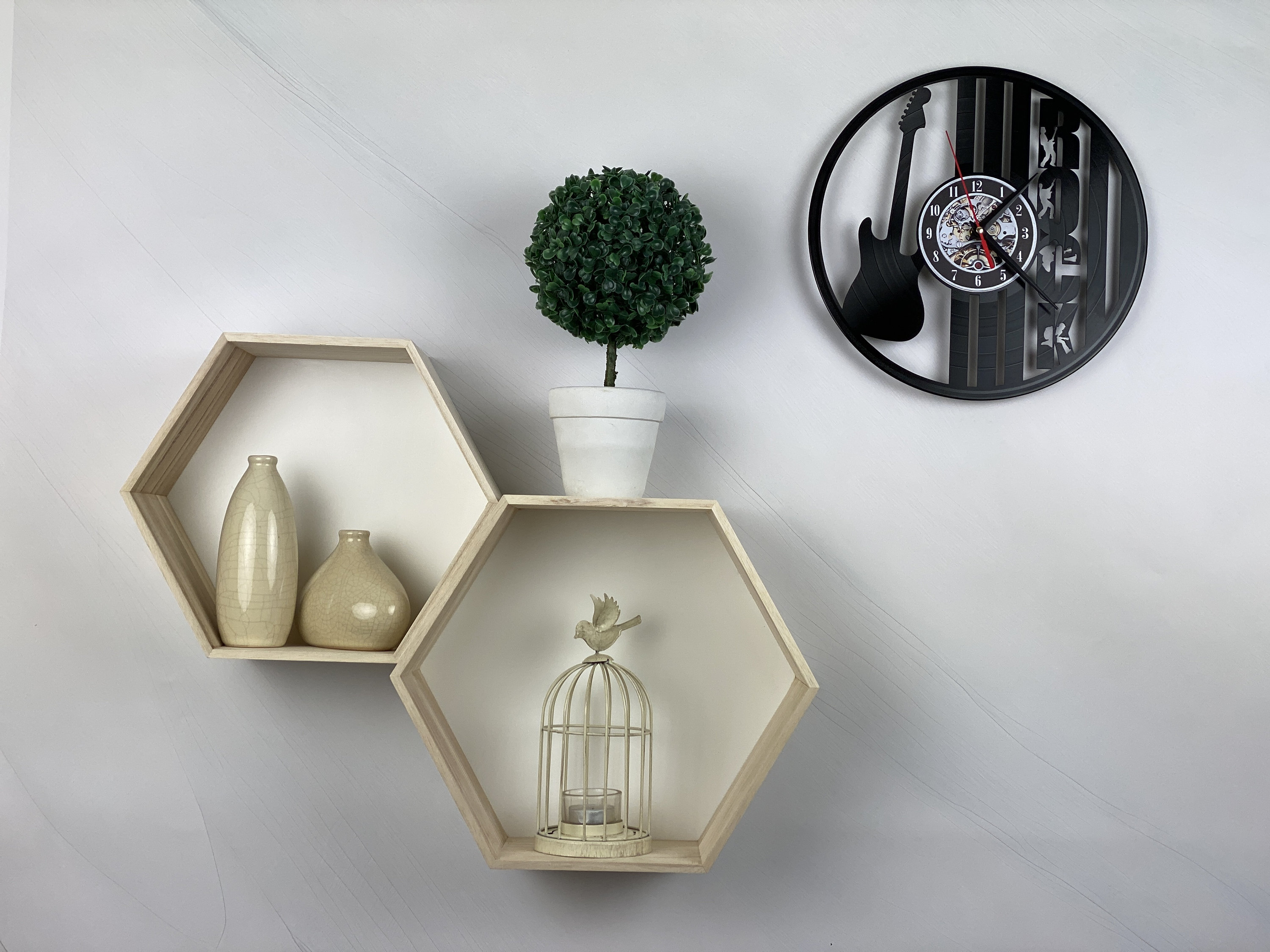 Guitar Vinyl Record Clock Music Theme Wall Clock Musician - Etsy