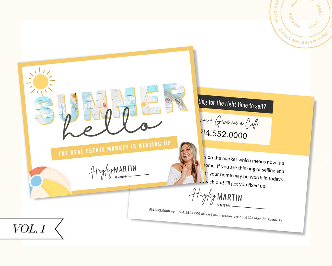 Real Estate Summer Postcard Canva Template Summer Real - Etsy