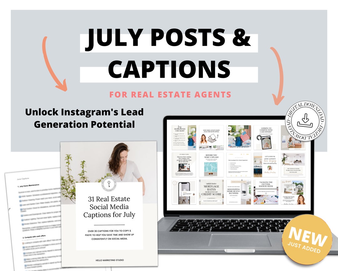 July 31 Real Estate Captions & 31 Real Estate Canva Posts | Real Estate ...