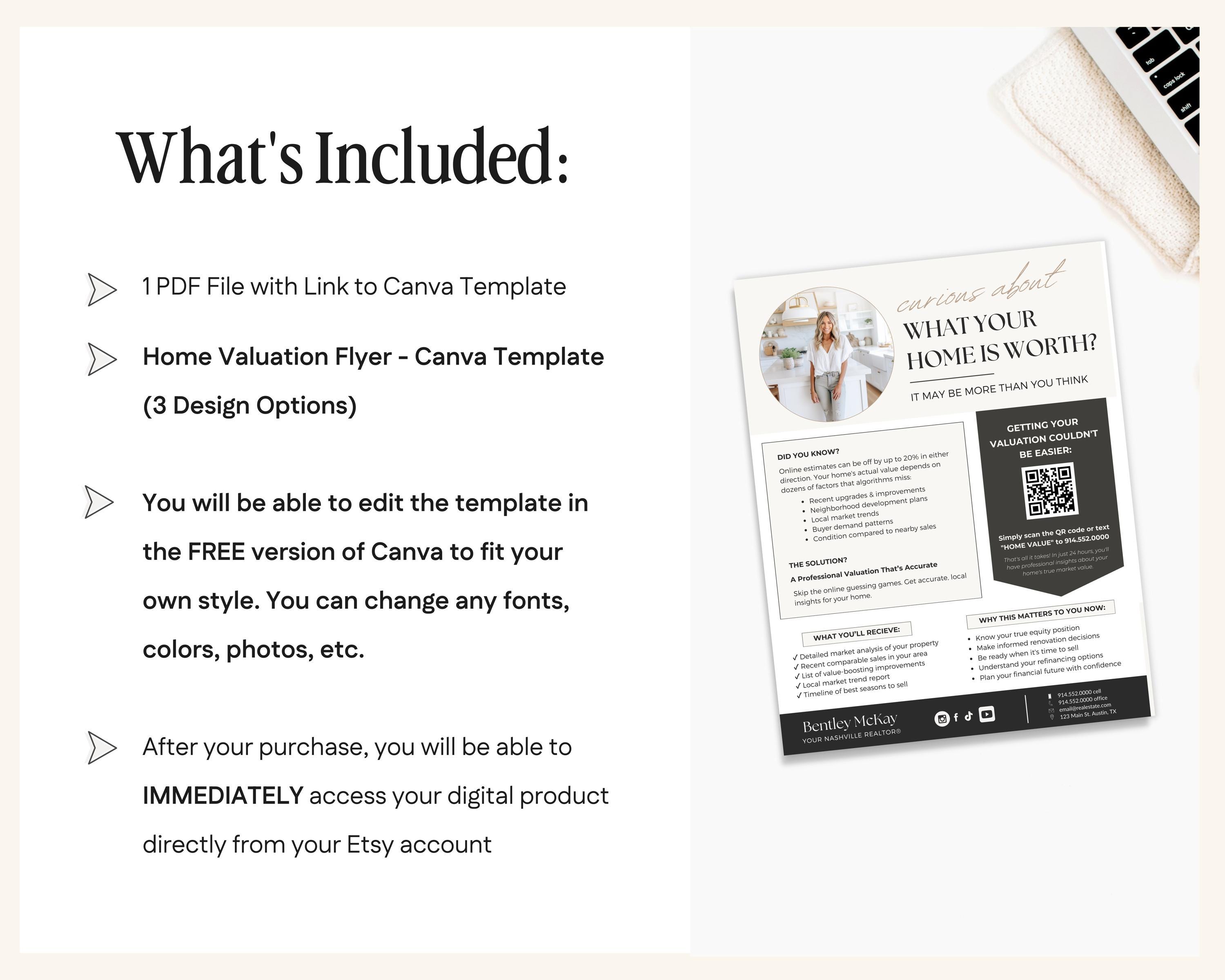 Home Value Marketing Flyer | Real Estate Canva Template | CMA Property ...
