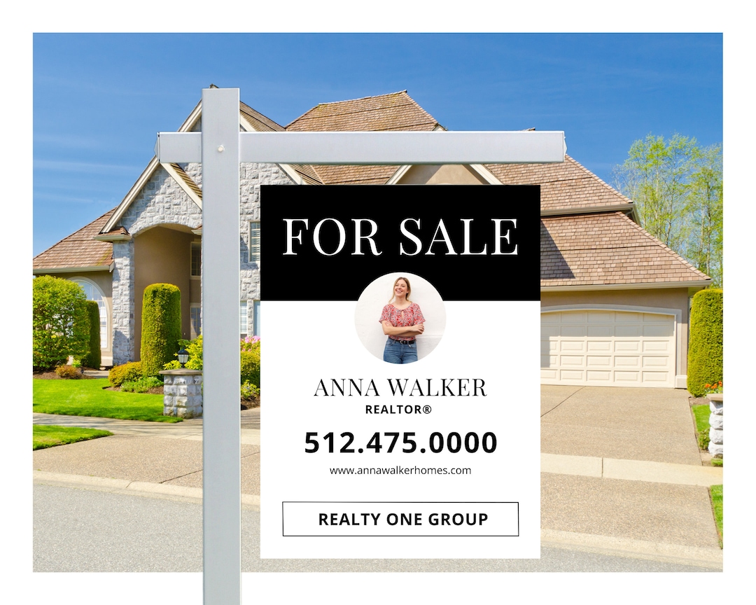 Black Real Estate Yard Sign Template | for Sale Yard Sign ...