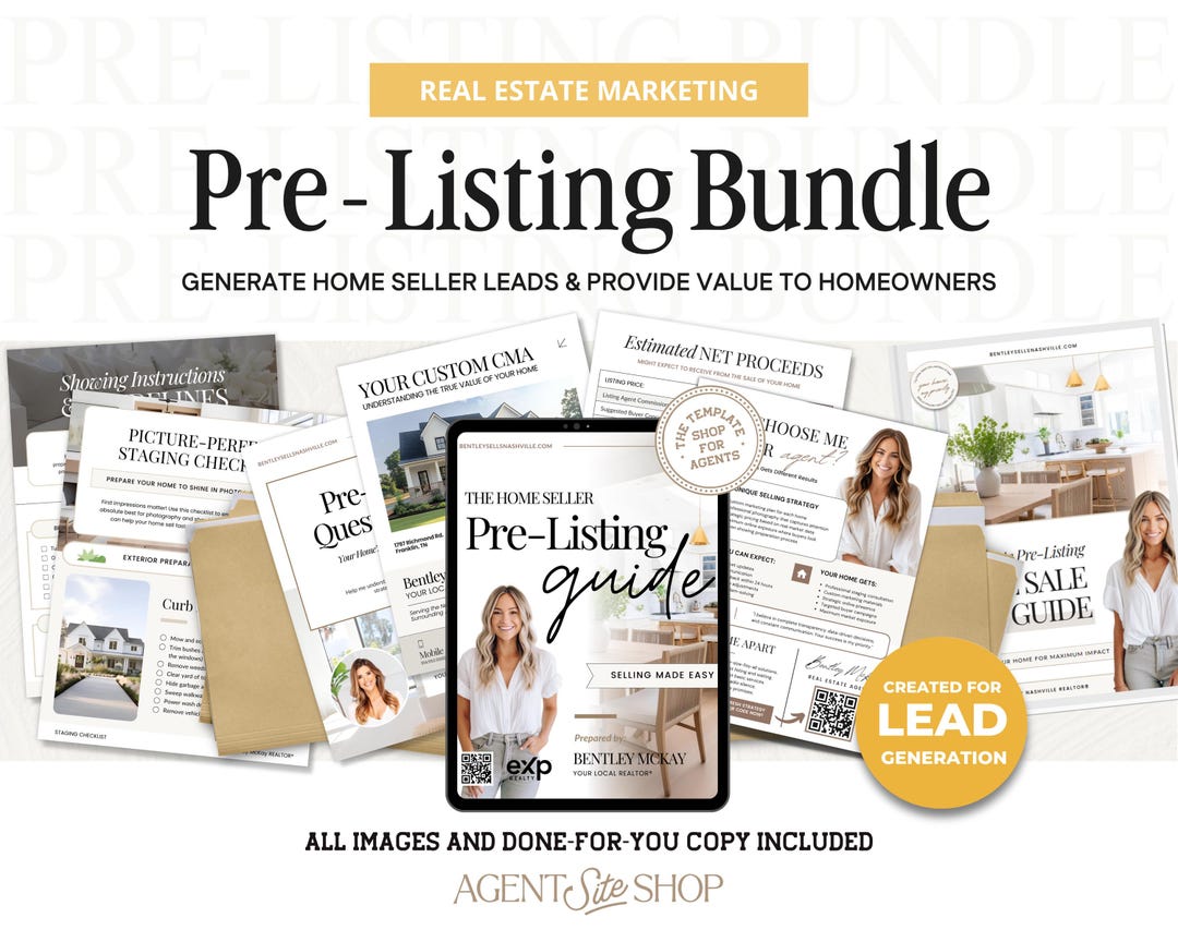 Pre-listing Bundle | Listing Presentation | Canva Template | Pre ...
