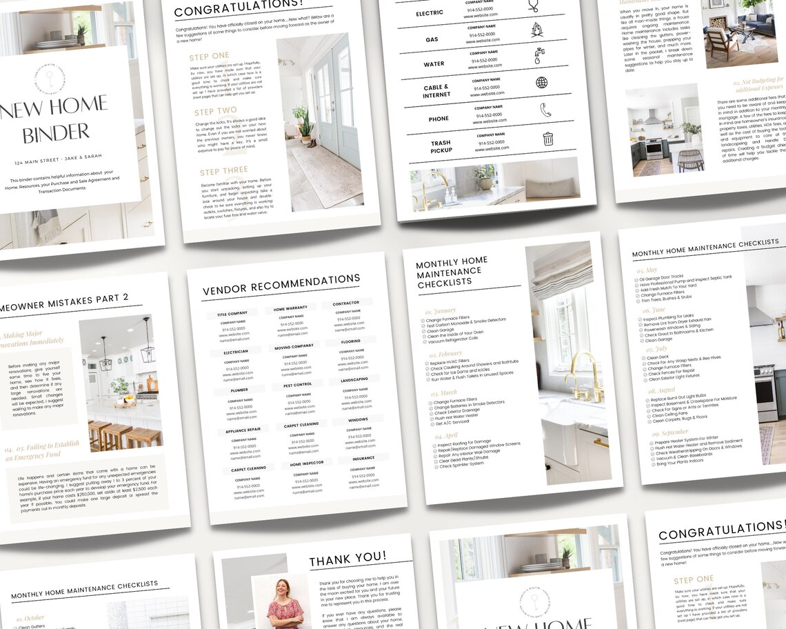Vol 1 Client Closing Guide Exit Packet New Home Binder | Etsy