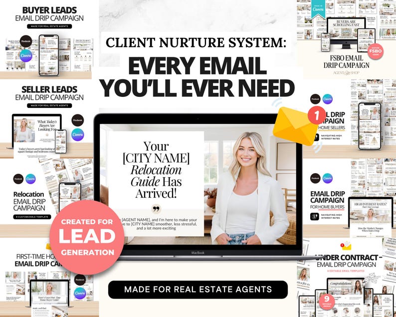 Email Drip Campaign Nurture System | Buyer Seller Lead Email Templates ...