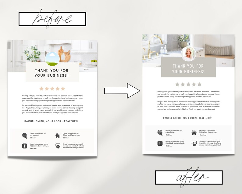 Client Review Request Flyer Real Estate Agent Marketing - Etsy
