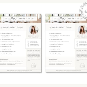 Offer Summary Cover Sheet | Real Estate Marketing | Multiple Offer ...
