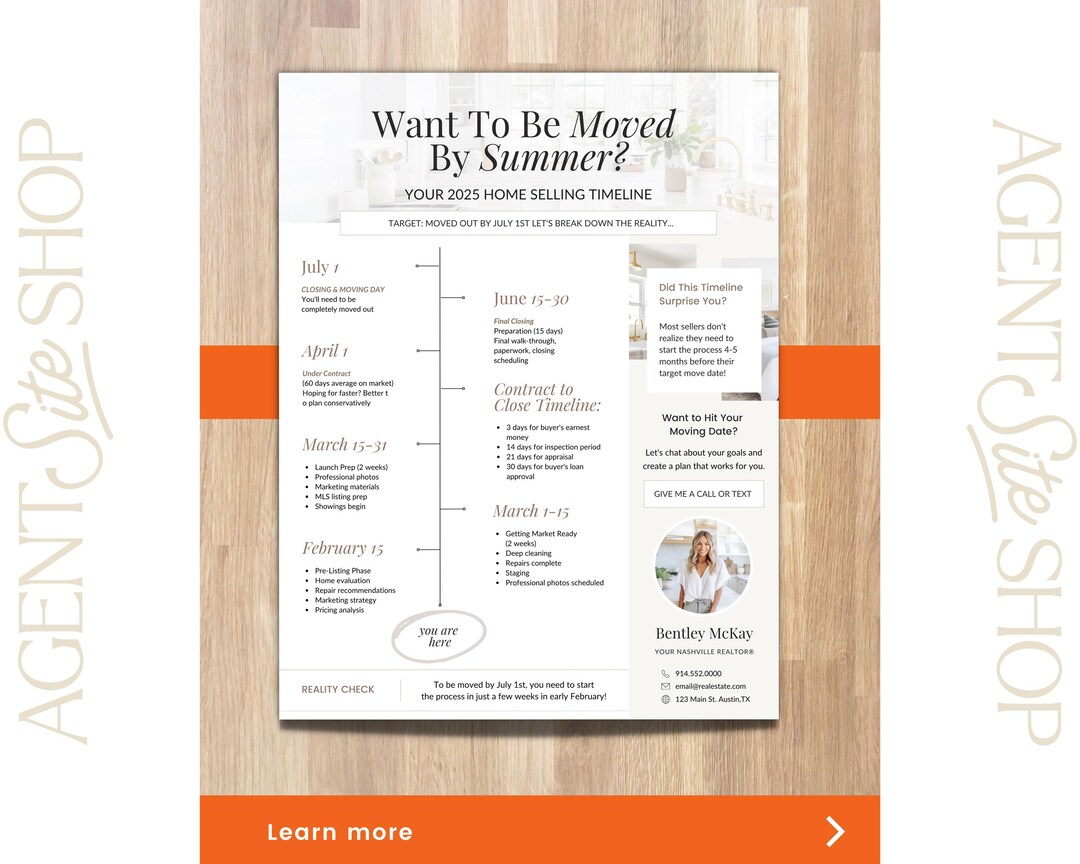 Real Estate Moving Timeline Flyer | New Year Moving Timeline | Seller ...