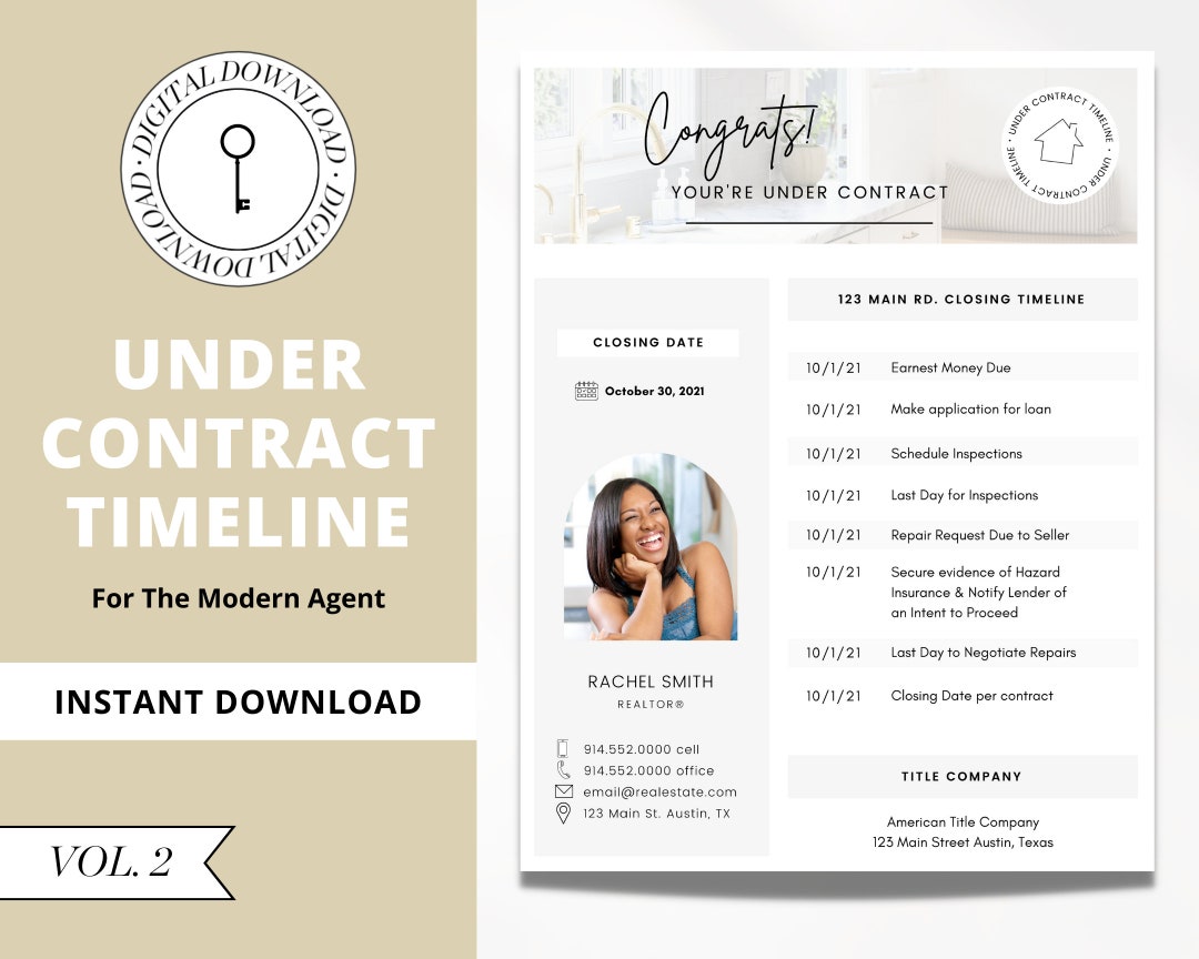 Under Contract Checklist for Realtors | Real Estate Template | Real ...