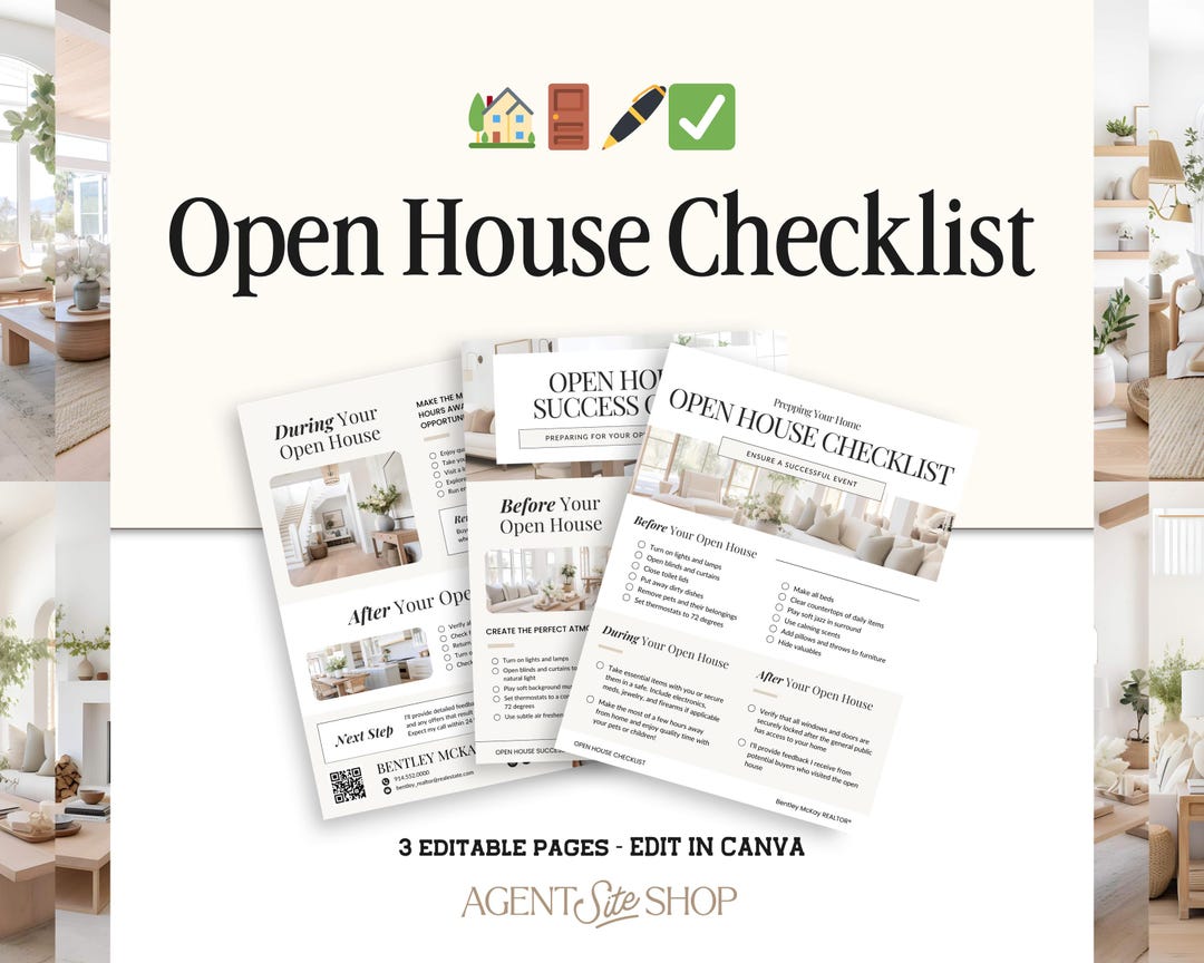 Open House Checklist | Showing Prep | Open House To-do List | Real ...