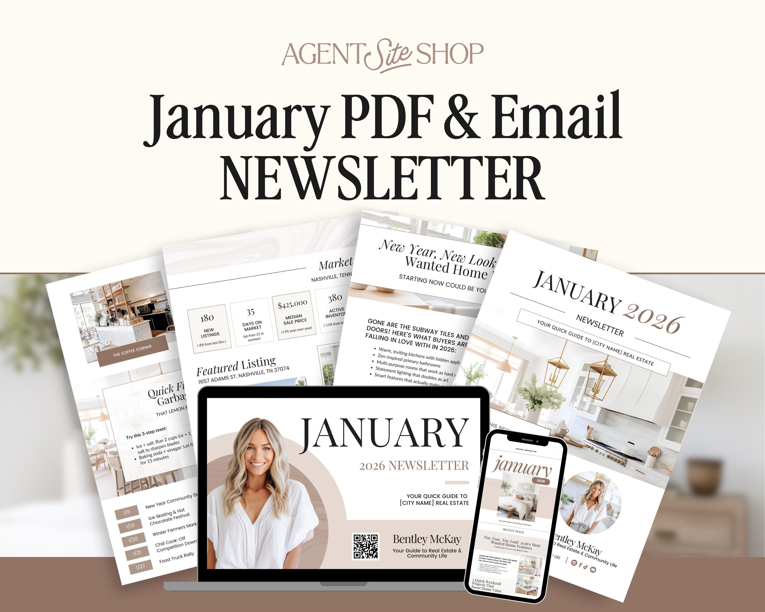 January Real Estate Newsletter | Real Estate Marketing | Email ...