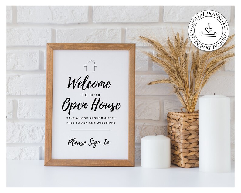 Printable Open House Real Estate Welcome Sign | Real Estate Open House ...
