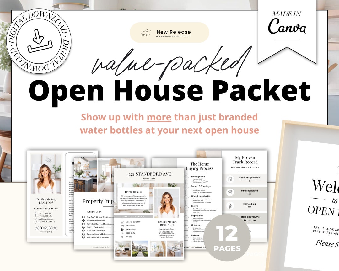 Open House Packet | Listing Flyer | Open House Sign in Sheet | Real ...