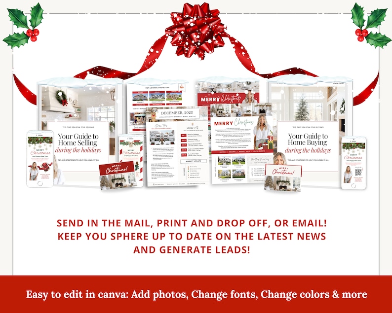 Christmas Real Estate Bundle | Real Estate Marketing Canva Templates ...