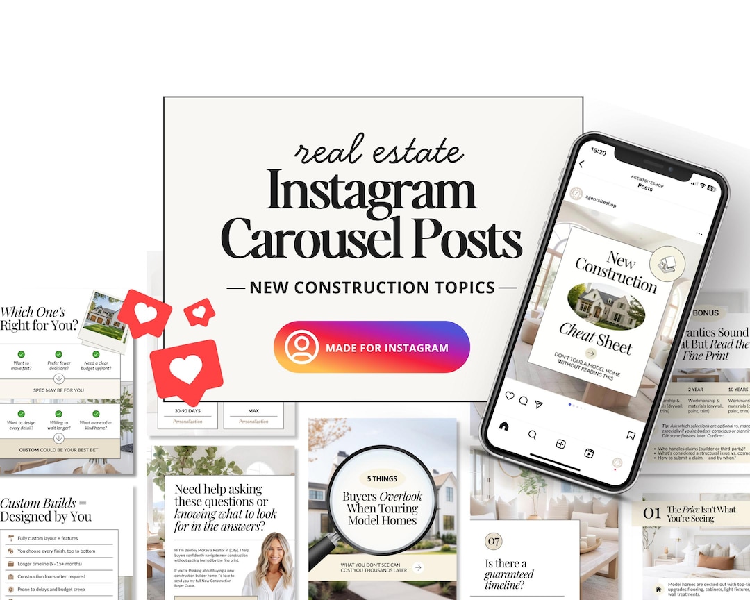 Real Estate Instagram Carousel Posts | New Construction Social Media ...