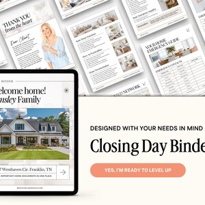 Closing Day Binder Template | New Homeowner Welcome Packet | New ...