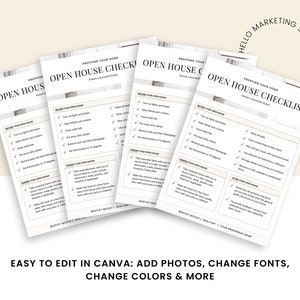 Open House Checklist | Showing Prep | Open House To-do List | Real ...