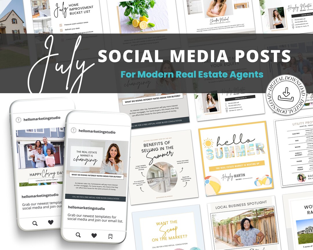 Real Estate July Social Media Posts | 4th of July | Summer Real Estate ...