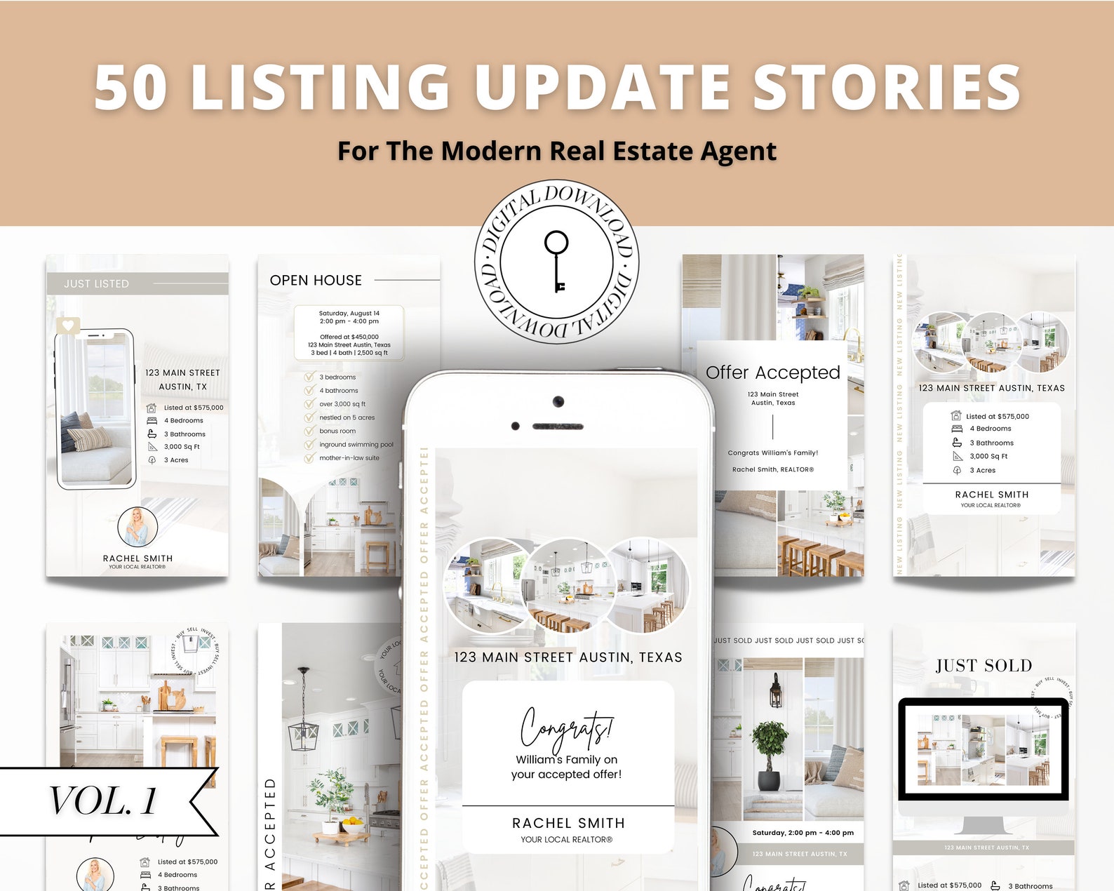 50 Listing Updates Stories Posts Real Estate Social Media - Etsy
