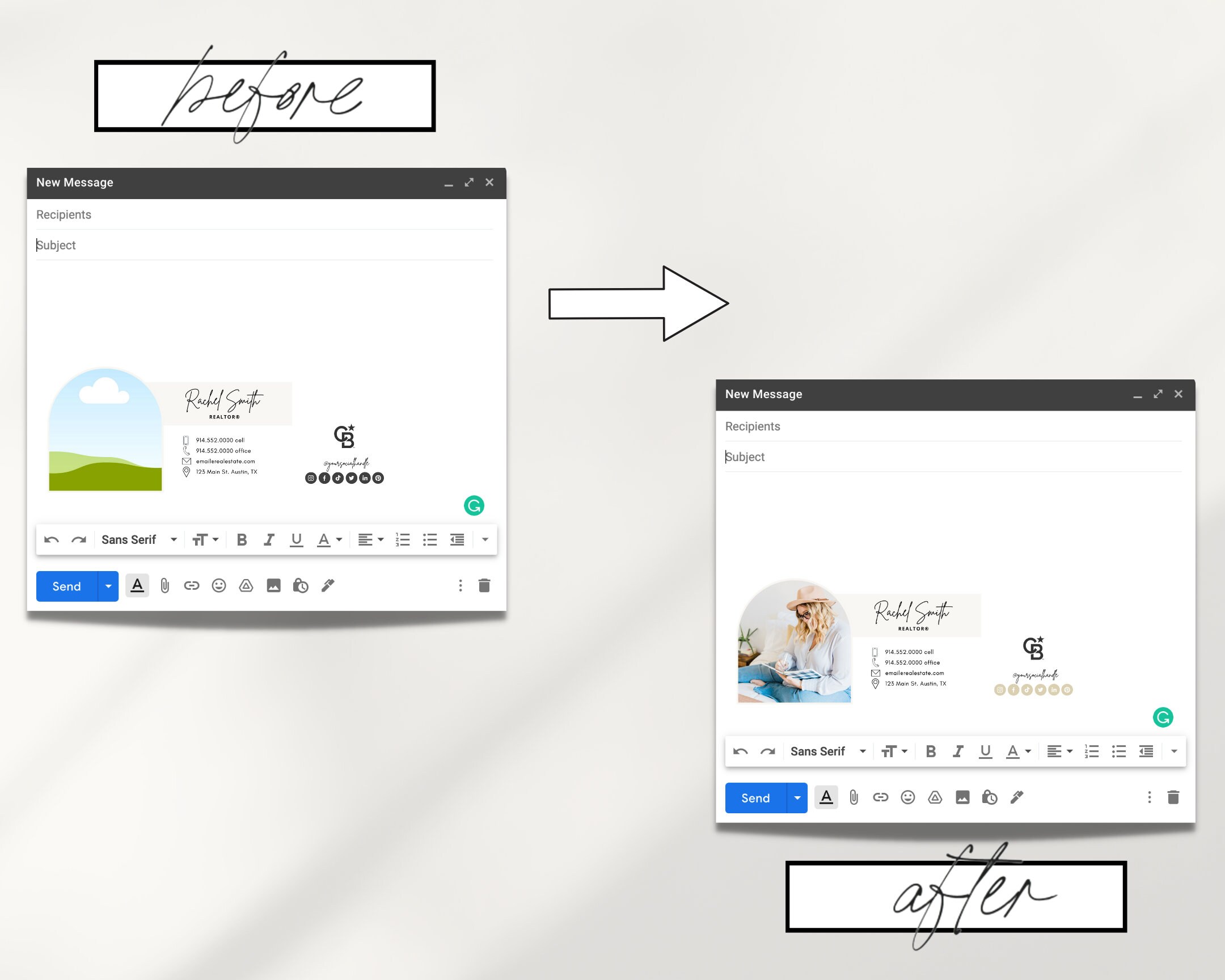 Vol 7 Real Estate Email Signature Gmail Signature Real | Etsy