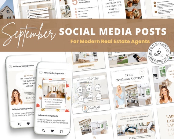 September Social Media Posts No Captions Fall Real Estate - Etsy
