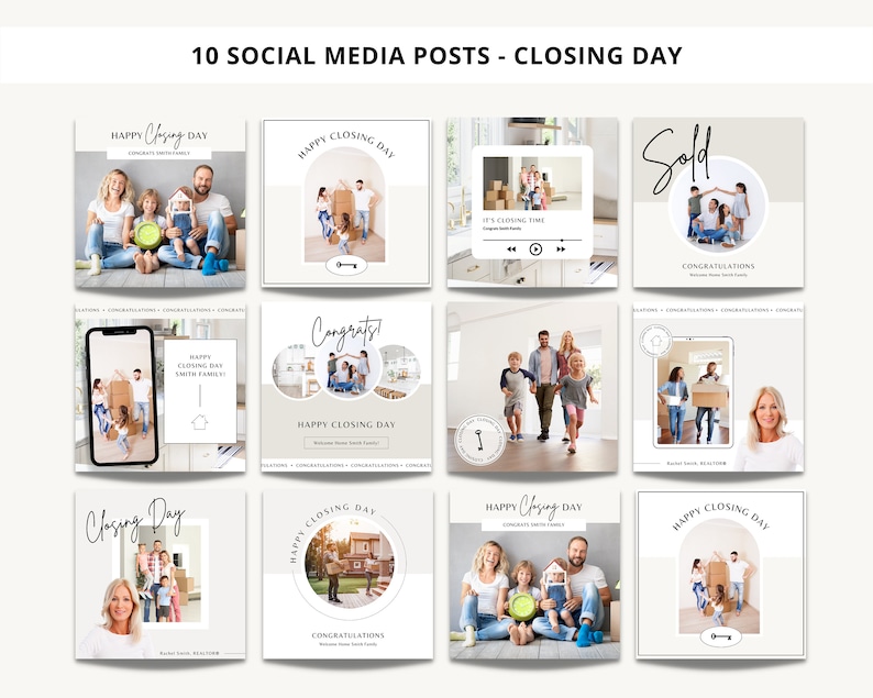 10 Closing Day Social Media Posts | Social Media Real Estate | Real ...