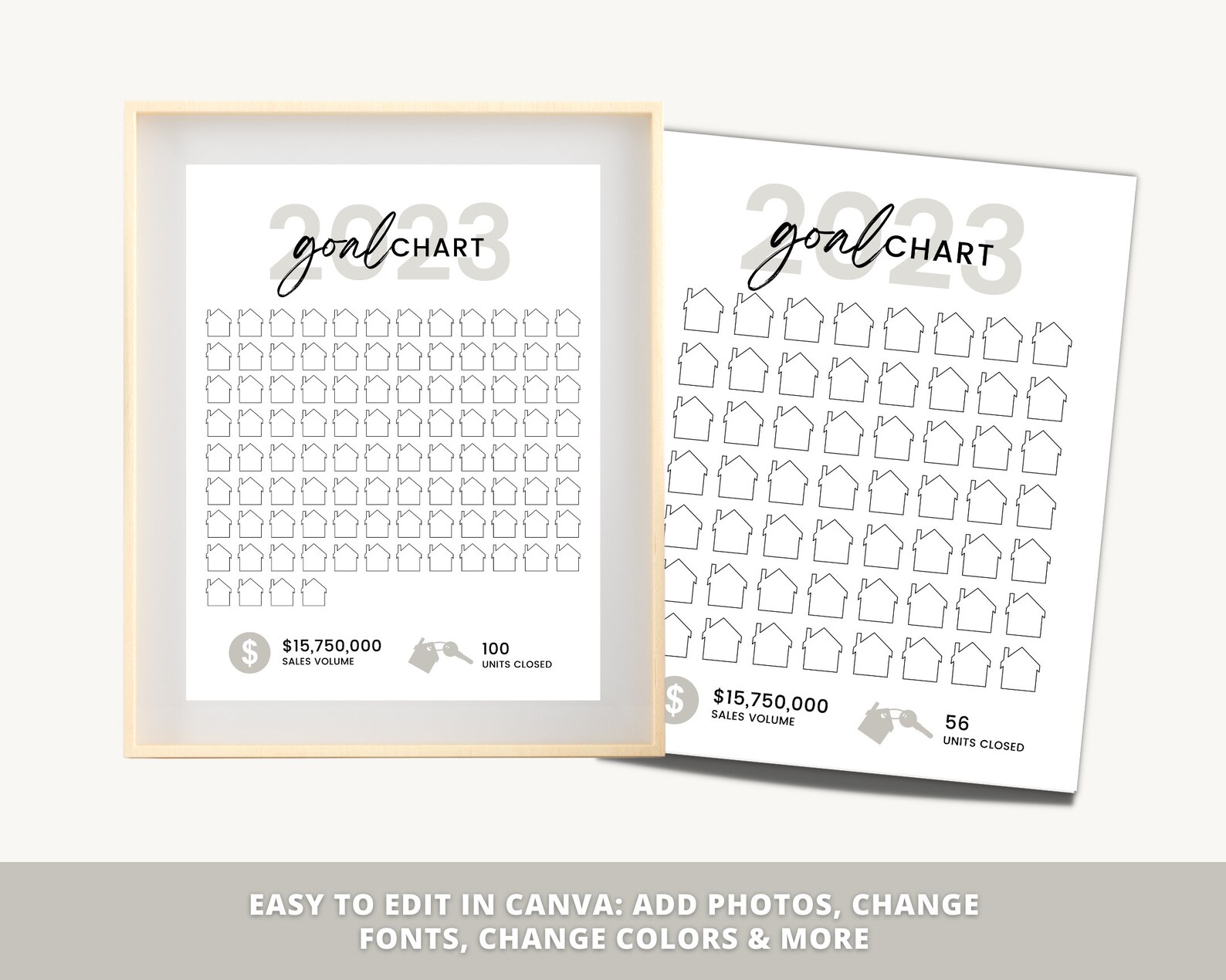 Real Estate Goal Chart Printable Real Estate Goal Tracker - Etsy