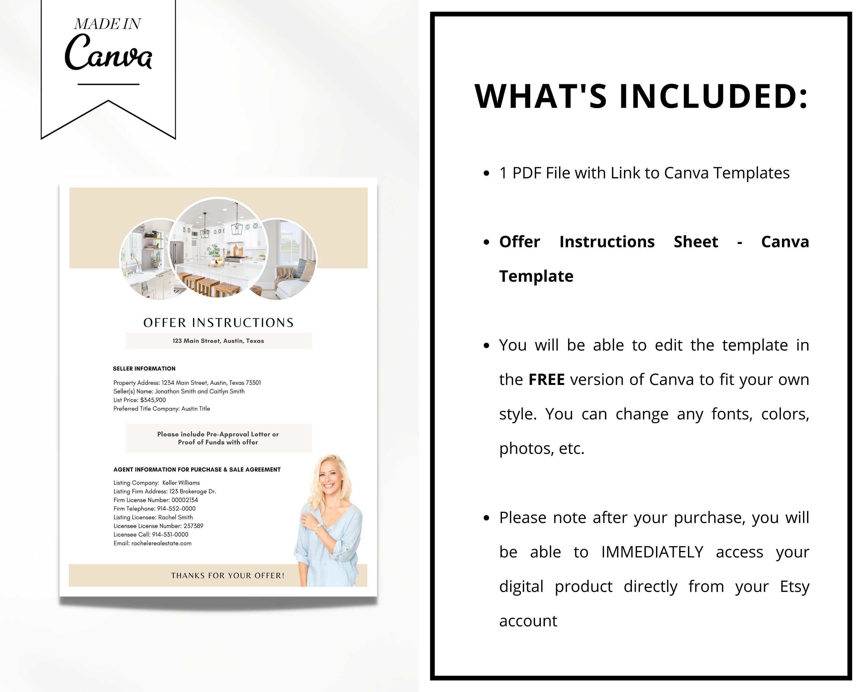 Real Estate Offer Instructions | Offer Details | Real Estate Marketing ...