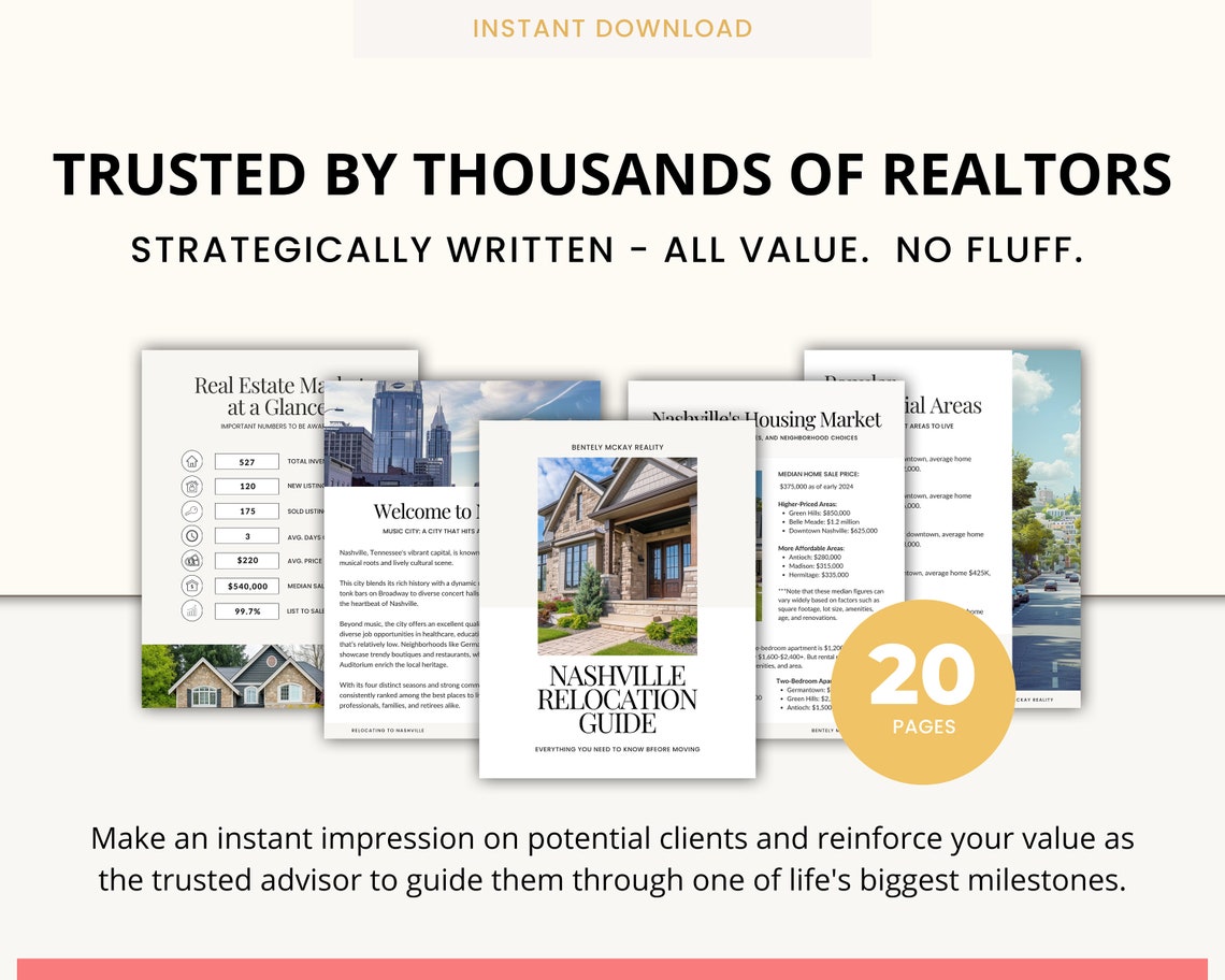 Real Estate Relocation Guide | Relocation Tool | City Welcome Template ...