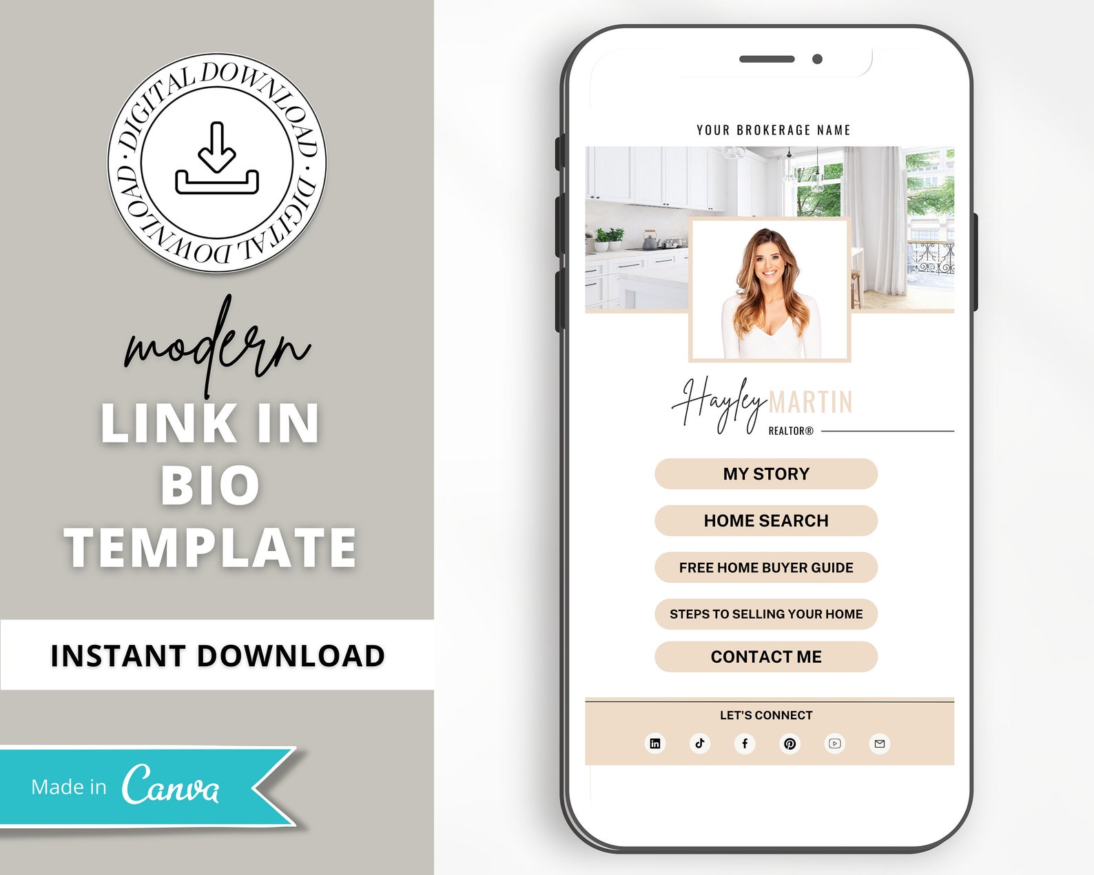 Link in Bio Instagram Template Real Estate Marketing Instagram Landing ...