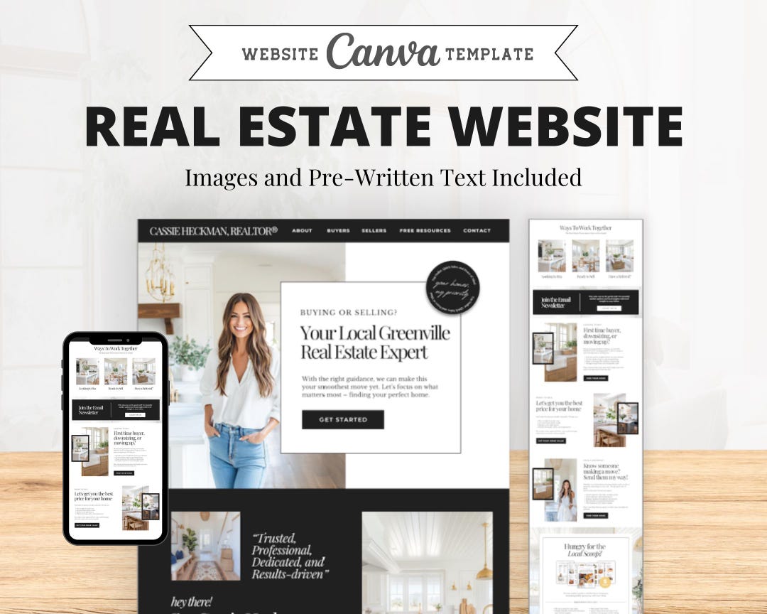 Real Estate Canva Website Template | Real Estate Agent Website Template ...