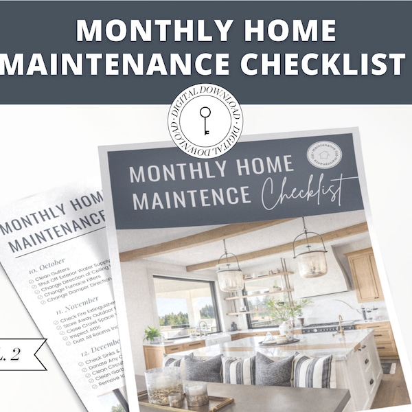 Monthly Home Maintenance Checklist - Etsy
