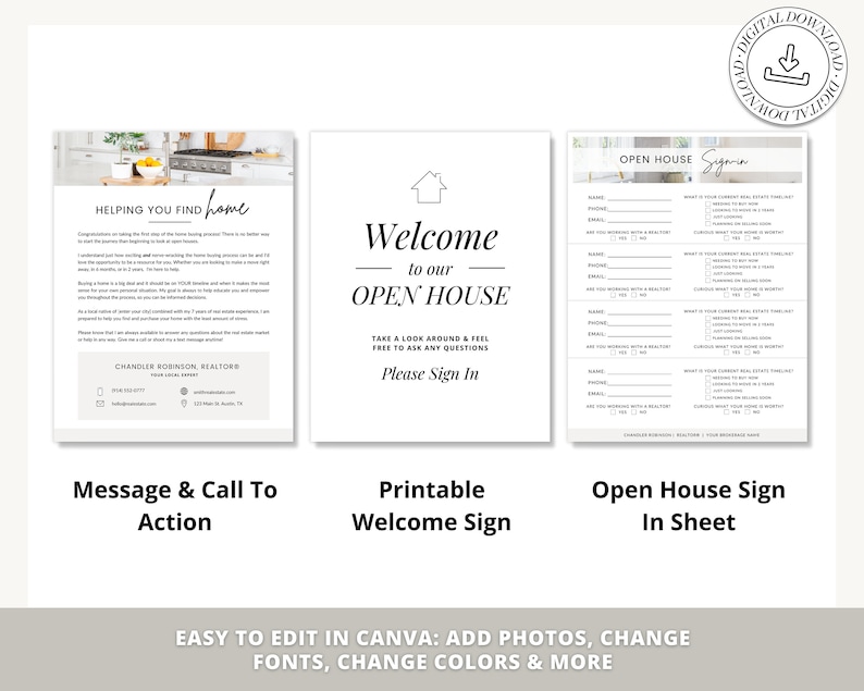 Open House Packet Listing Flyer Open House Sign in Sheet - Etsy