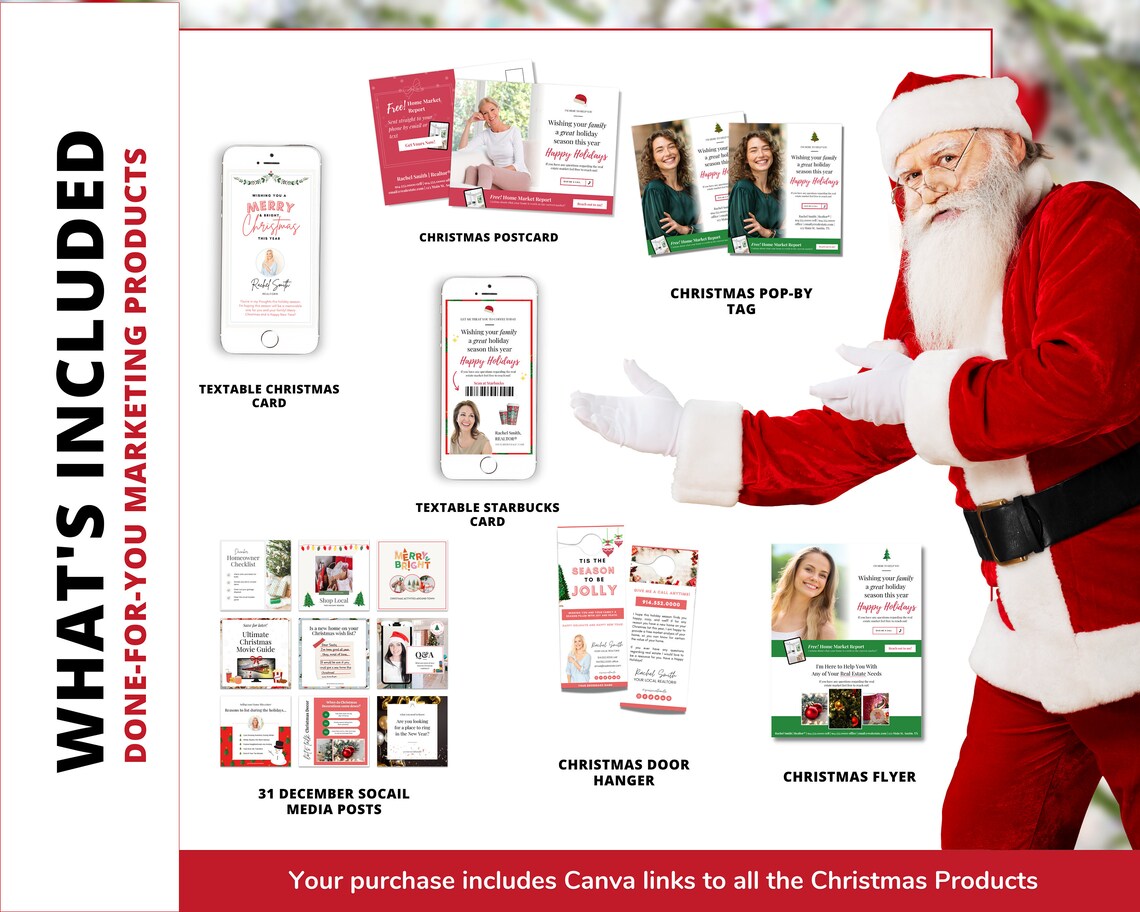 Christmas Real Estate Bundle | Real Estate Marketing Canva Templates ...