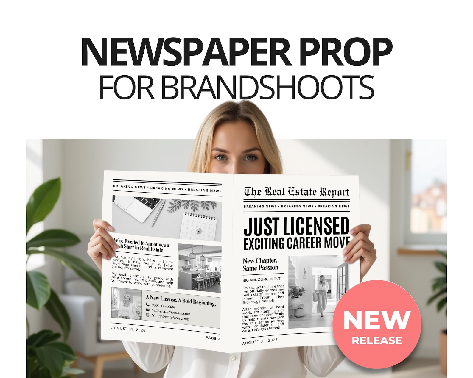 Real Estate Newspaper Prop Template, Large Newspaper Announcement ...