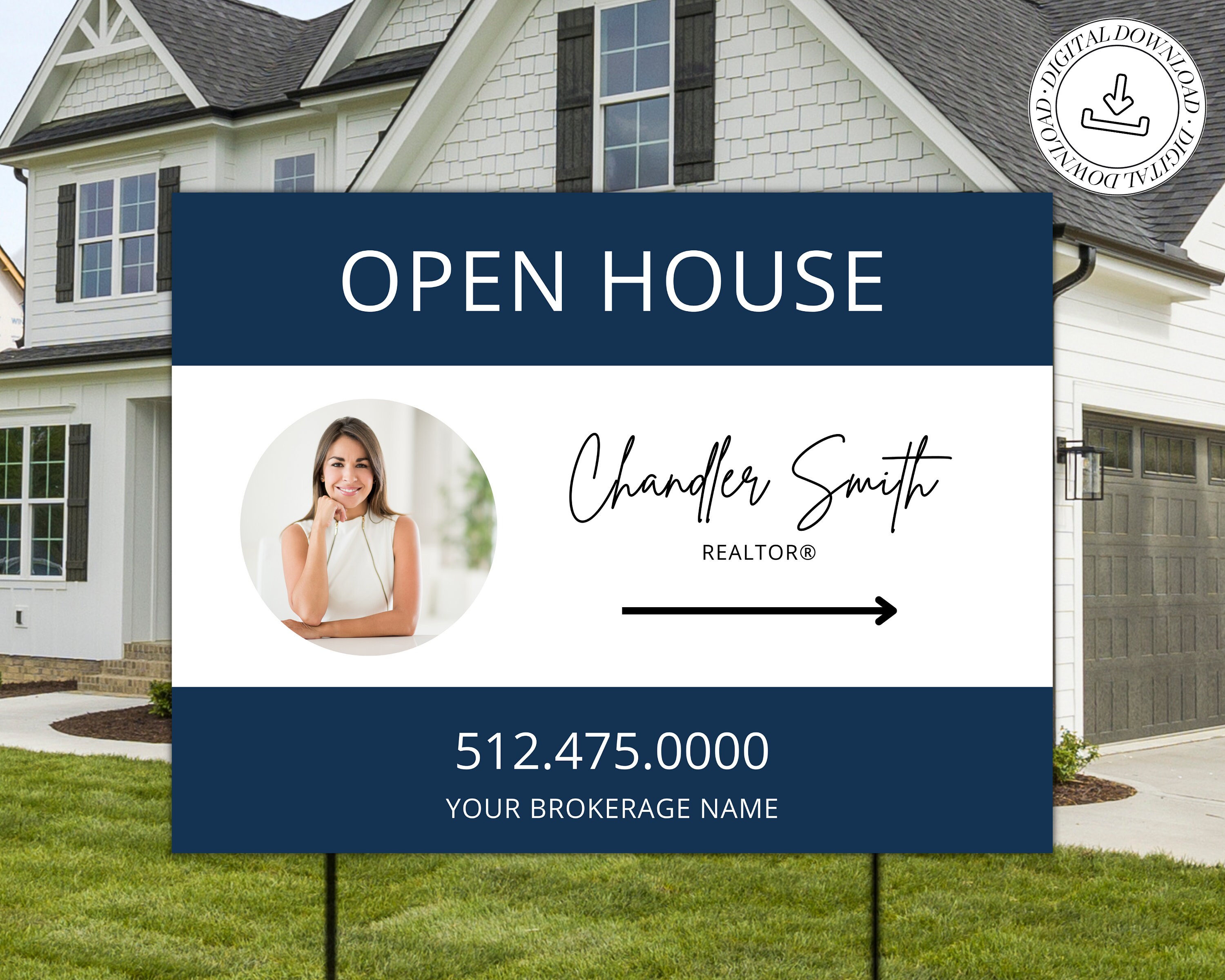 Real Estate Yard Open House Sign Template | for Sale Yard Sign ...