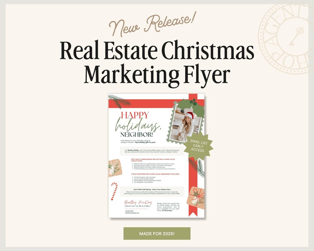 Christmas Real Estate Flyer | Holiday Real Estate Marketing | Canva ...