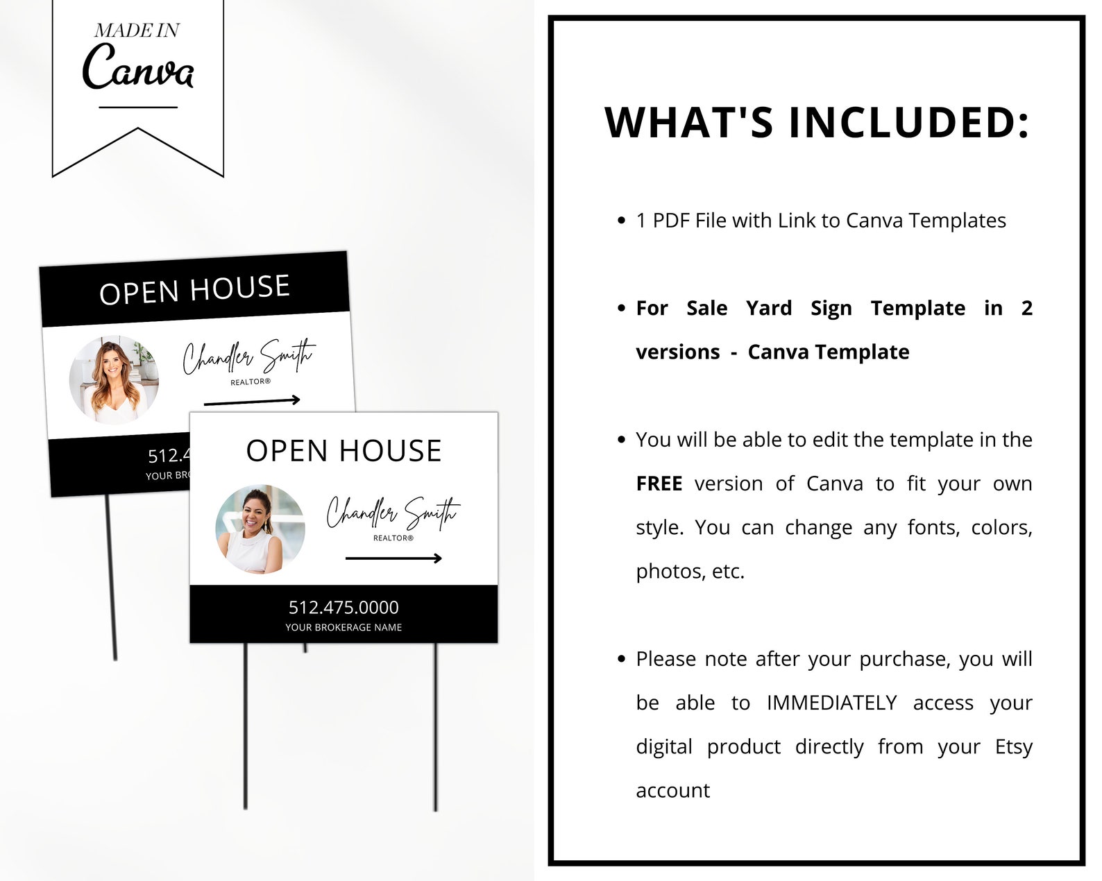 Real Estate Yard Open House Sign Template for Sale Yard Sign - Etsy