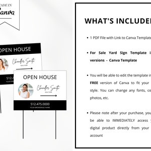 Real Estate Yard Open House Sign Template | for Sale Yard Sign ...