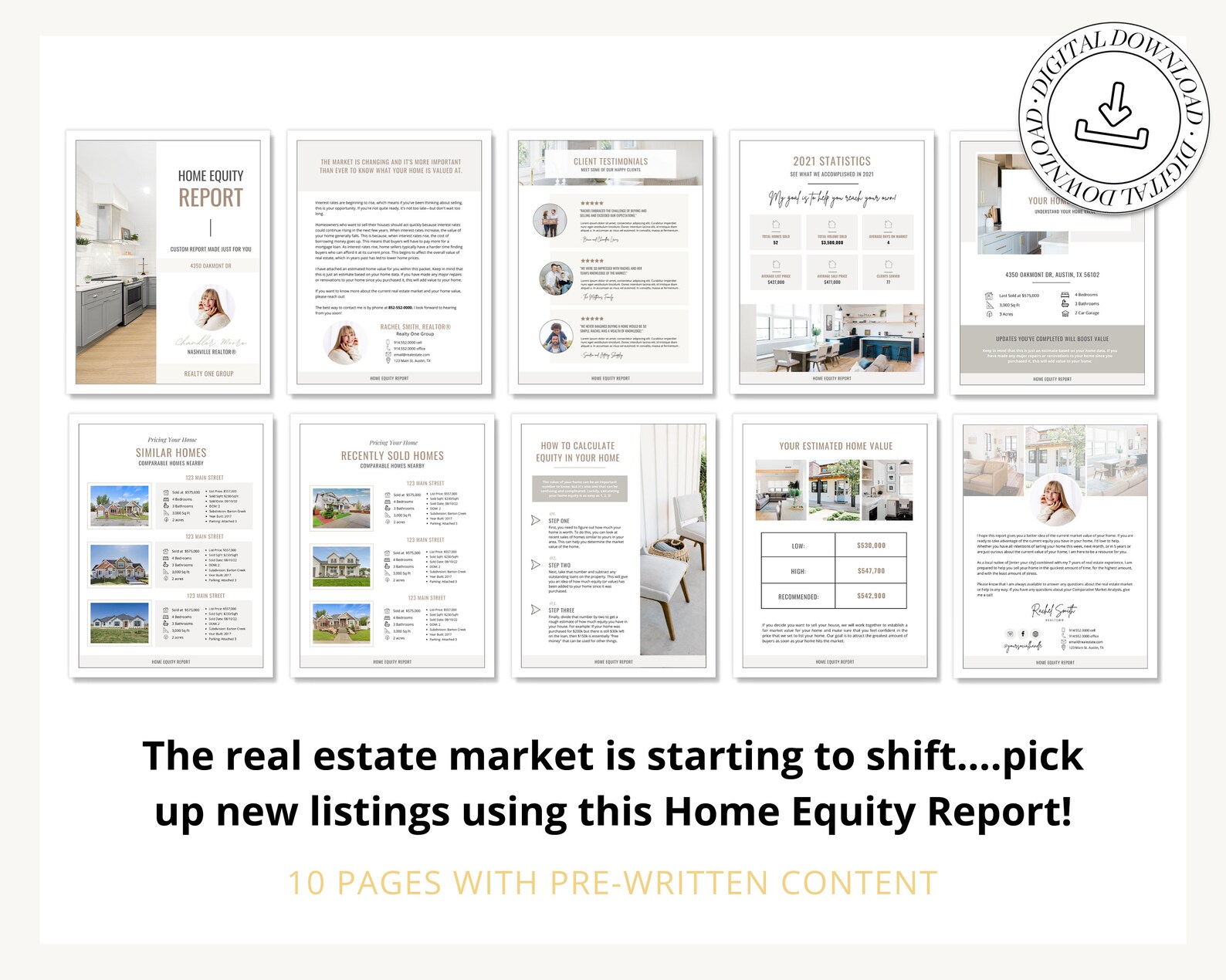 Home Equity Report CMA Packet Clients Comparative Market - Etsy