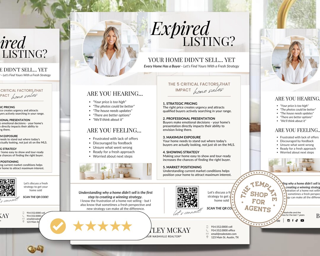 Real Estate Expired Listing Flyer | Real Estate Marketing | Canva ...