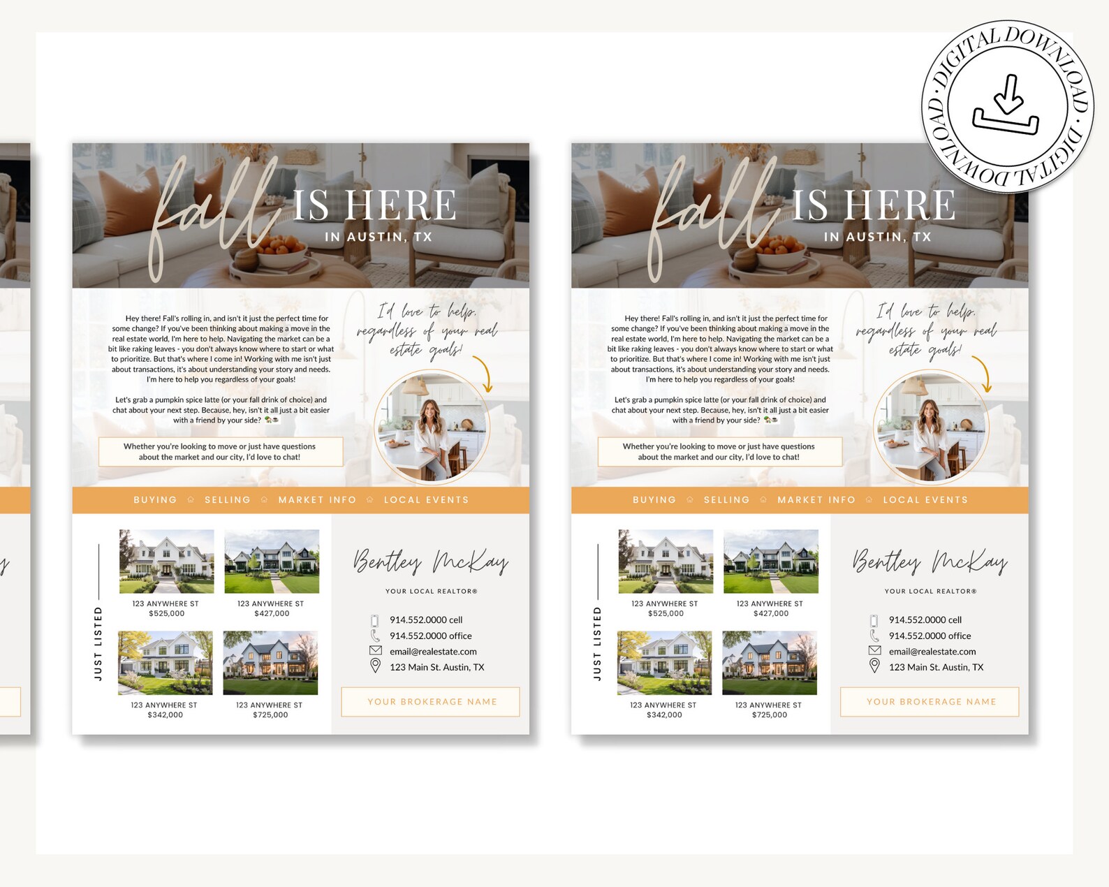 Fall Real Estate Flyer | Real Estate Marketing | Canva Template | Real ...