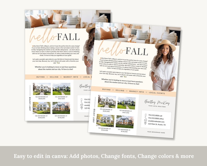 Fall Real Estate Flyer | Real Estate Marketing | Canva Template | Real ...