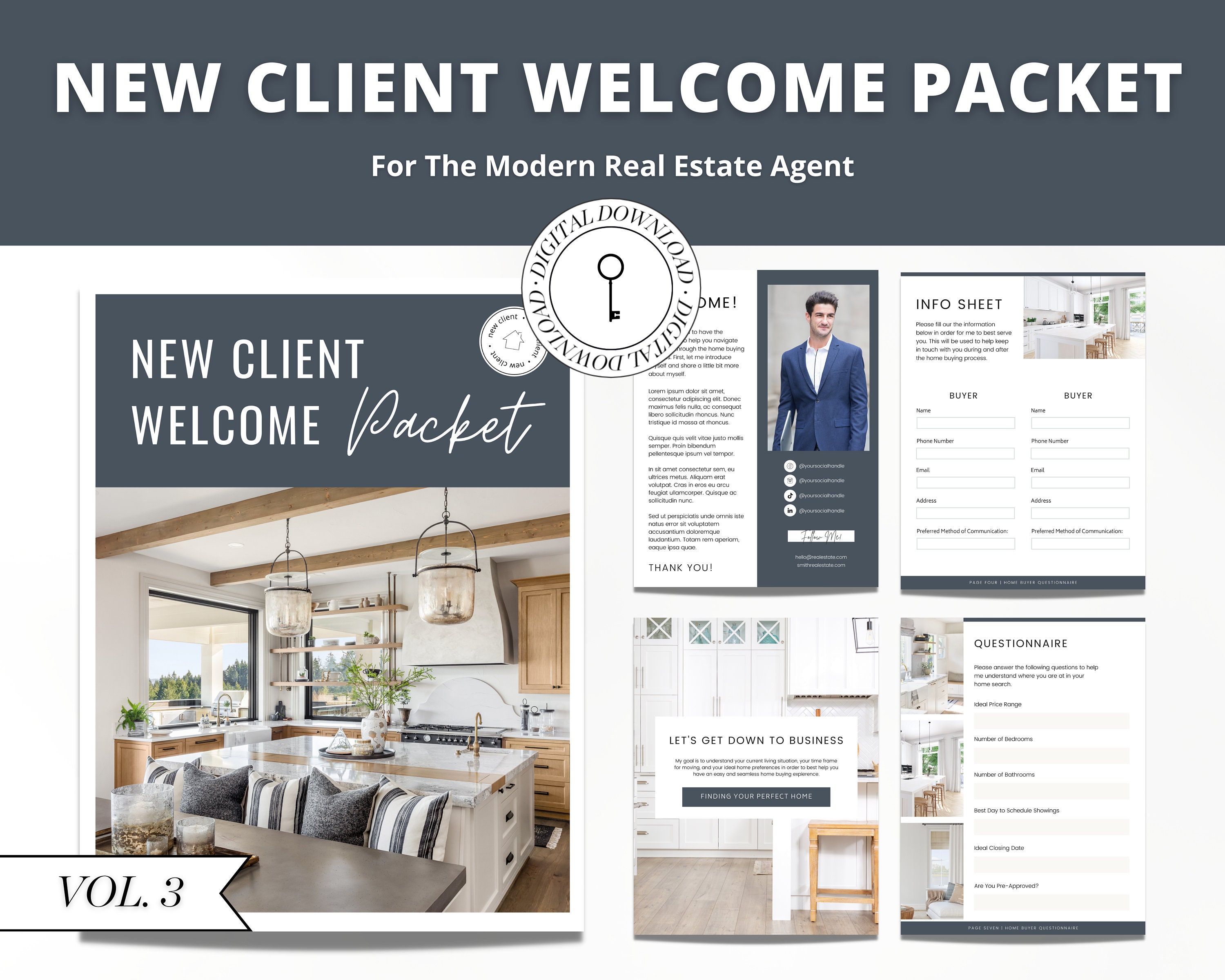 Vol 3 Real Estate Client Welcome Packet Agent Home Buyer | Etsy