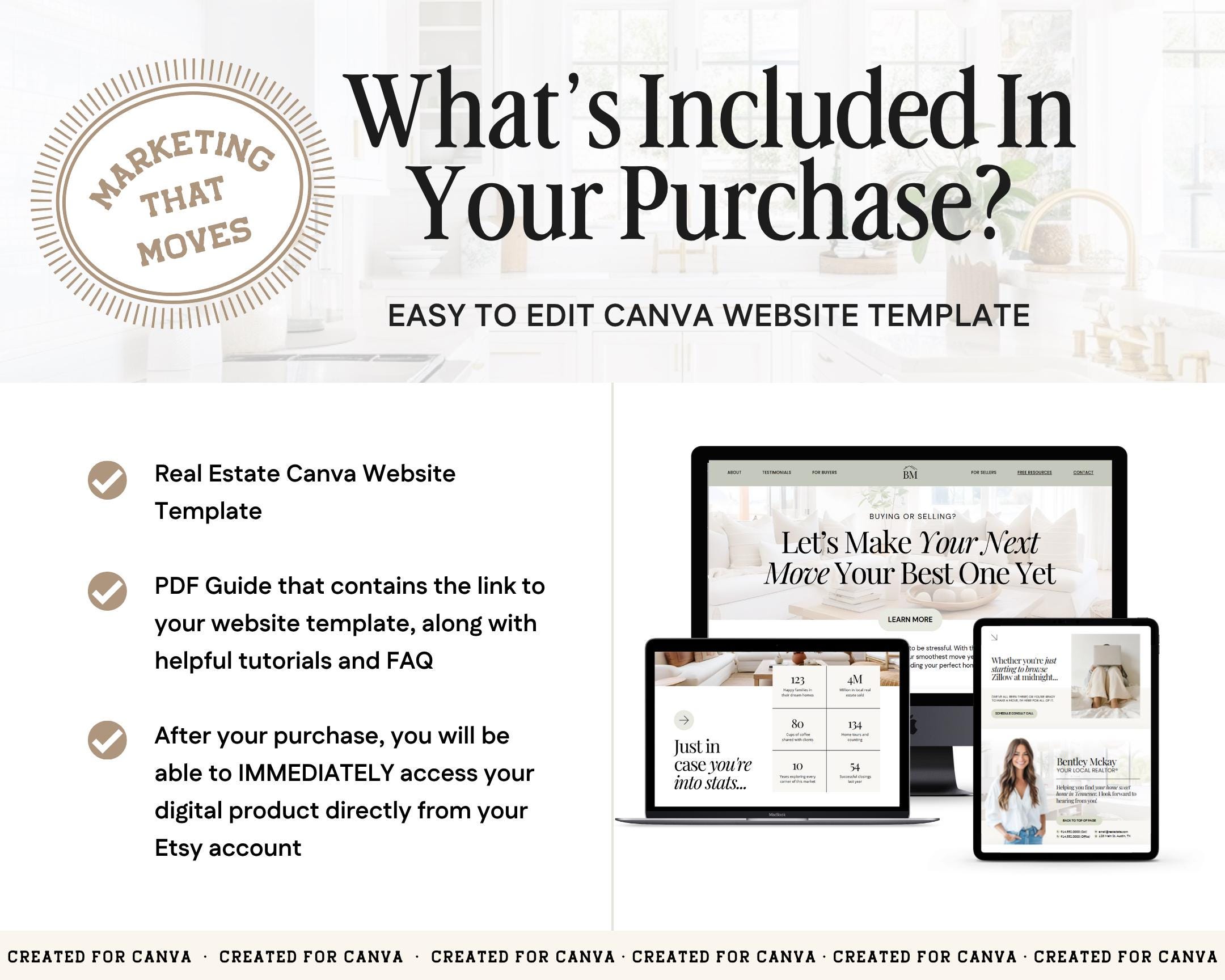 2026 Real Estate Canva Website Template | Real Estate Agent Website ...