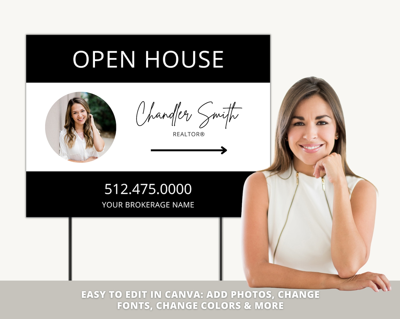 Real Estate Yard Open House Sign Template | for Sale Yard Sign ...