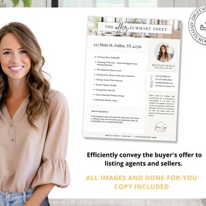 Offer Summary Cover Sheet | Real Estate Marketing | Multiple Offer ...