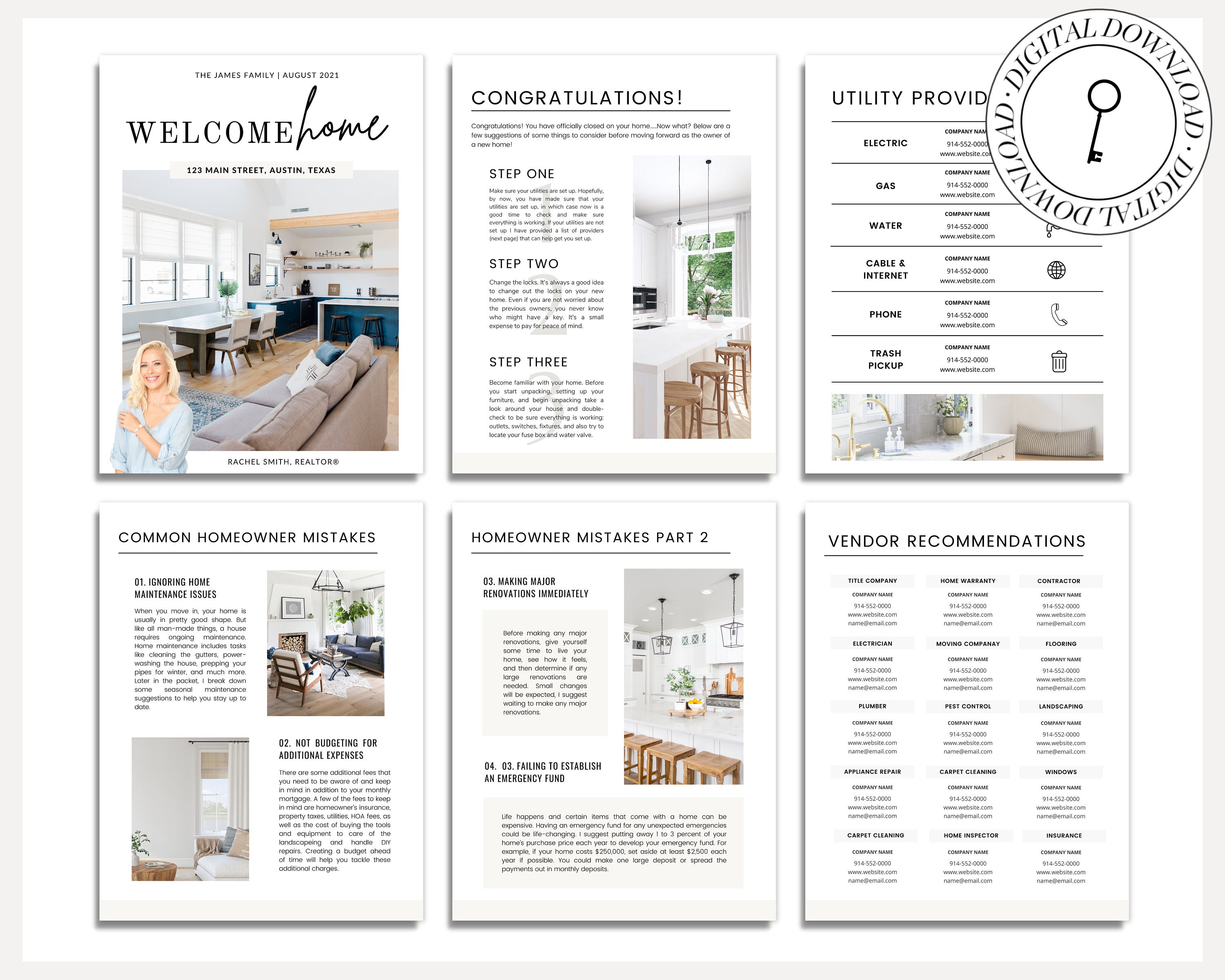 Real Estate Client Closing Guide Exit Packet | New Home Binder | Buyer ...