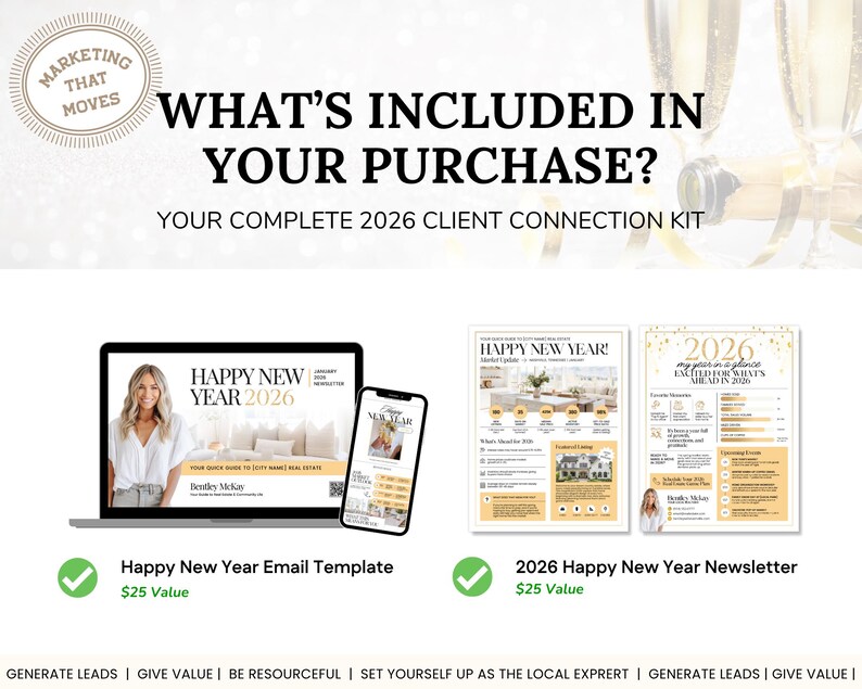 2026 Real Estate Client Connection Kit | New Year Marketing Templates ...