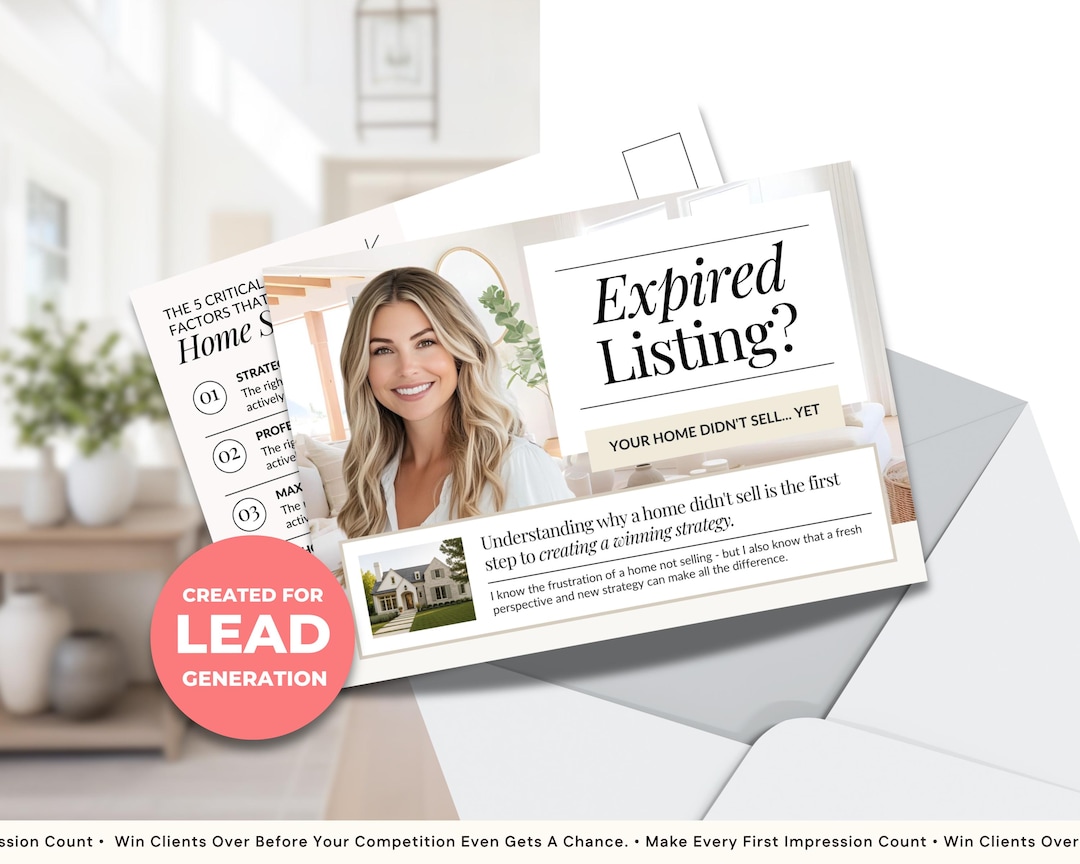 Real Estate Expired Listing Postcard | Real Estate Marketing |canva ...